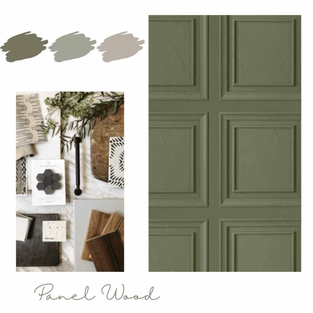 Sage Green Wood Panel Wallpaper - Inspiration For The Home