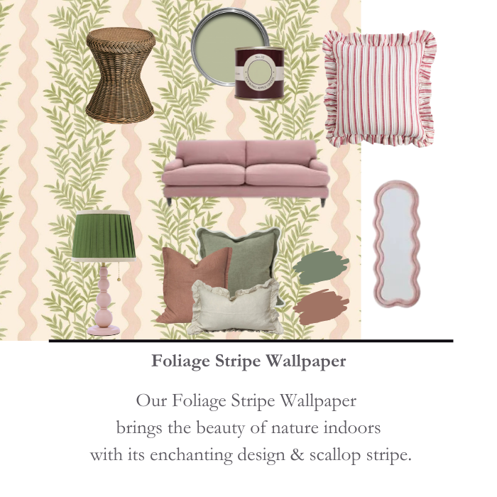 Spring Sage & Pink Wallpaper