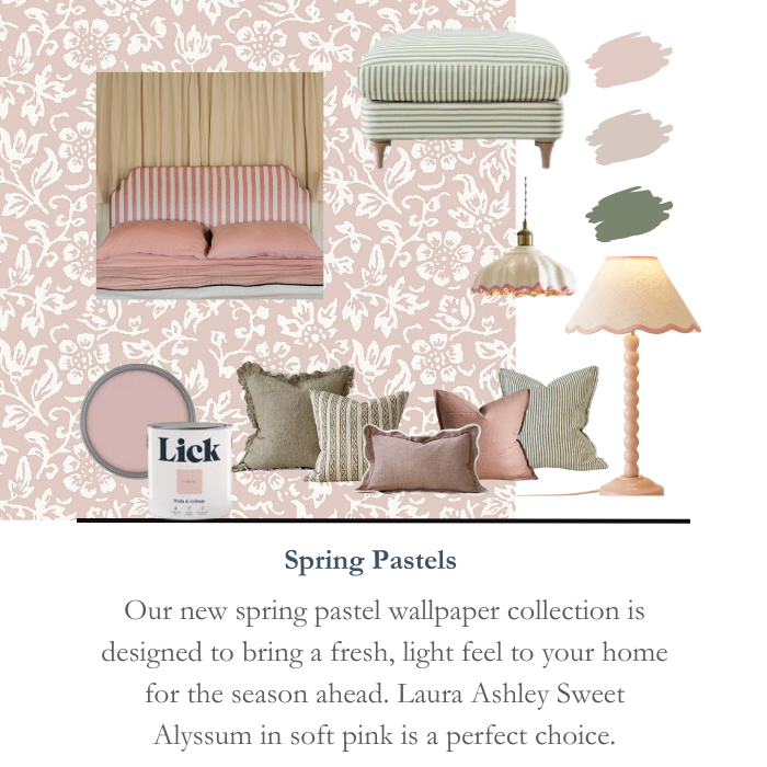 Spring Sage & Pink Wallpaper